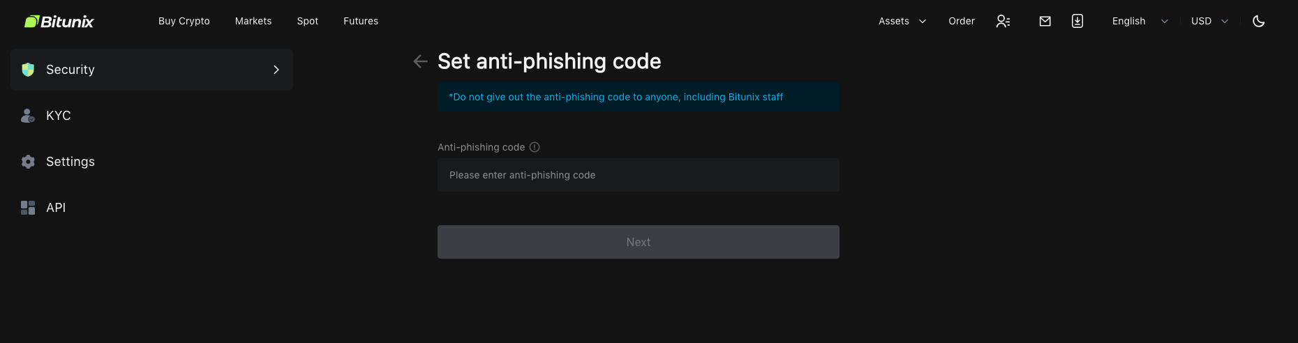 How to Set Up Anti-Phishing Code – Bitunix Help Center How to Set Up Anti-Phishing Code – Bitunix Help Center