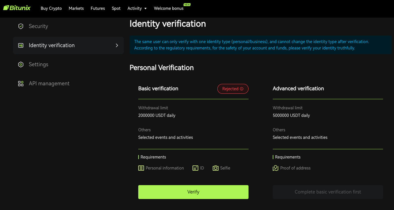 How to Complete KYC Verification on Bitunix – Bitunix Help Center