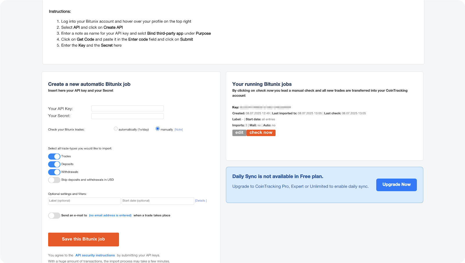 Bitunix Tax Guide: How to Connect CoinTracking to Automatically Import Transaction Records ...